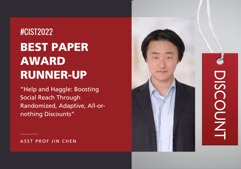 Assistant Professor Jin Chen wins Best Paper Award: Runner-up at CIST 2022 - NUS Computing
