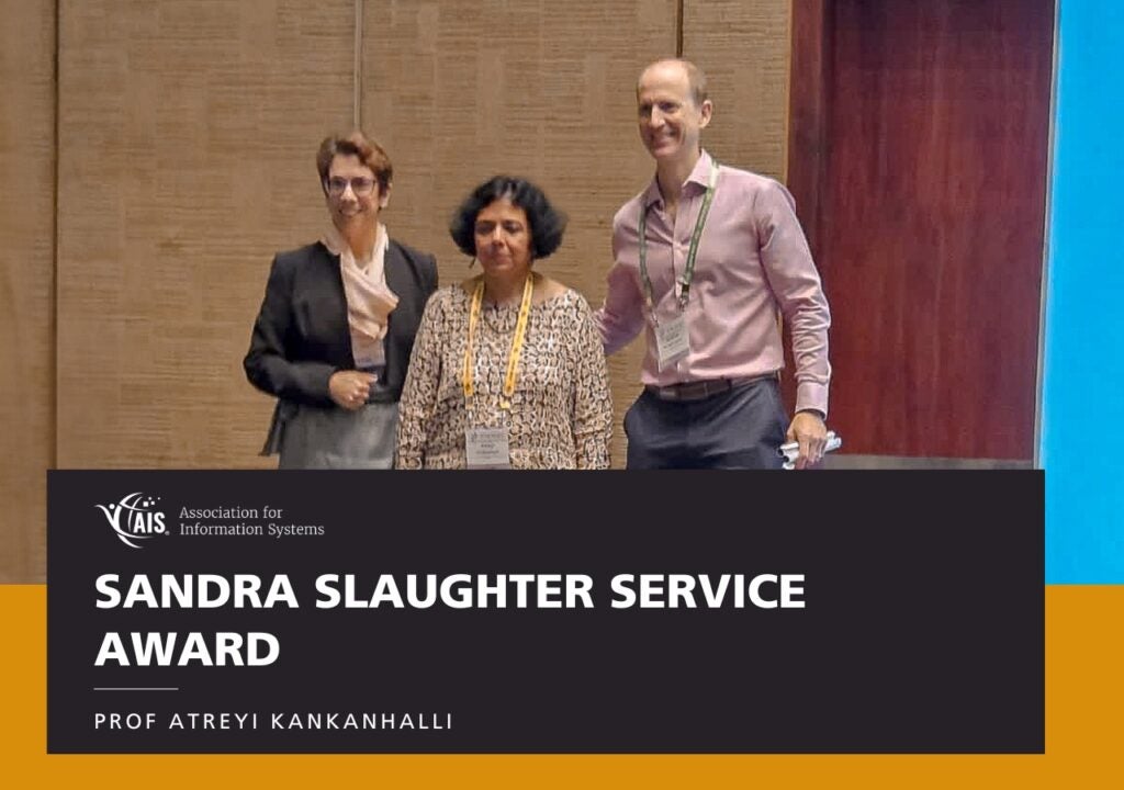 Provost's Chair Professor Atreyi Kankanhalli wins AIS Sandra Slaughter ...