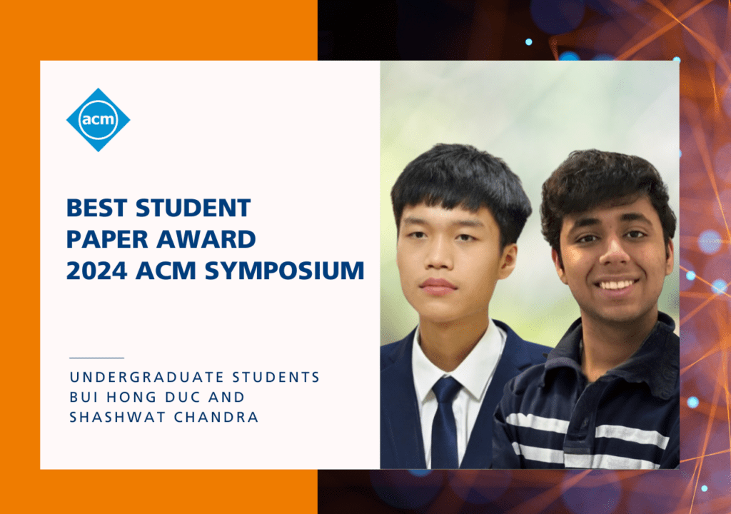 Two undergraduate students win Best Student Paper Award at ACM ...